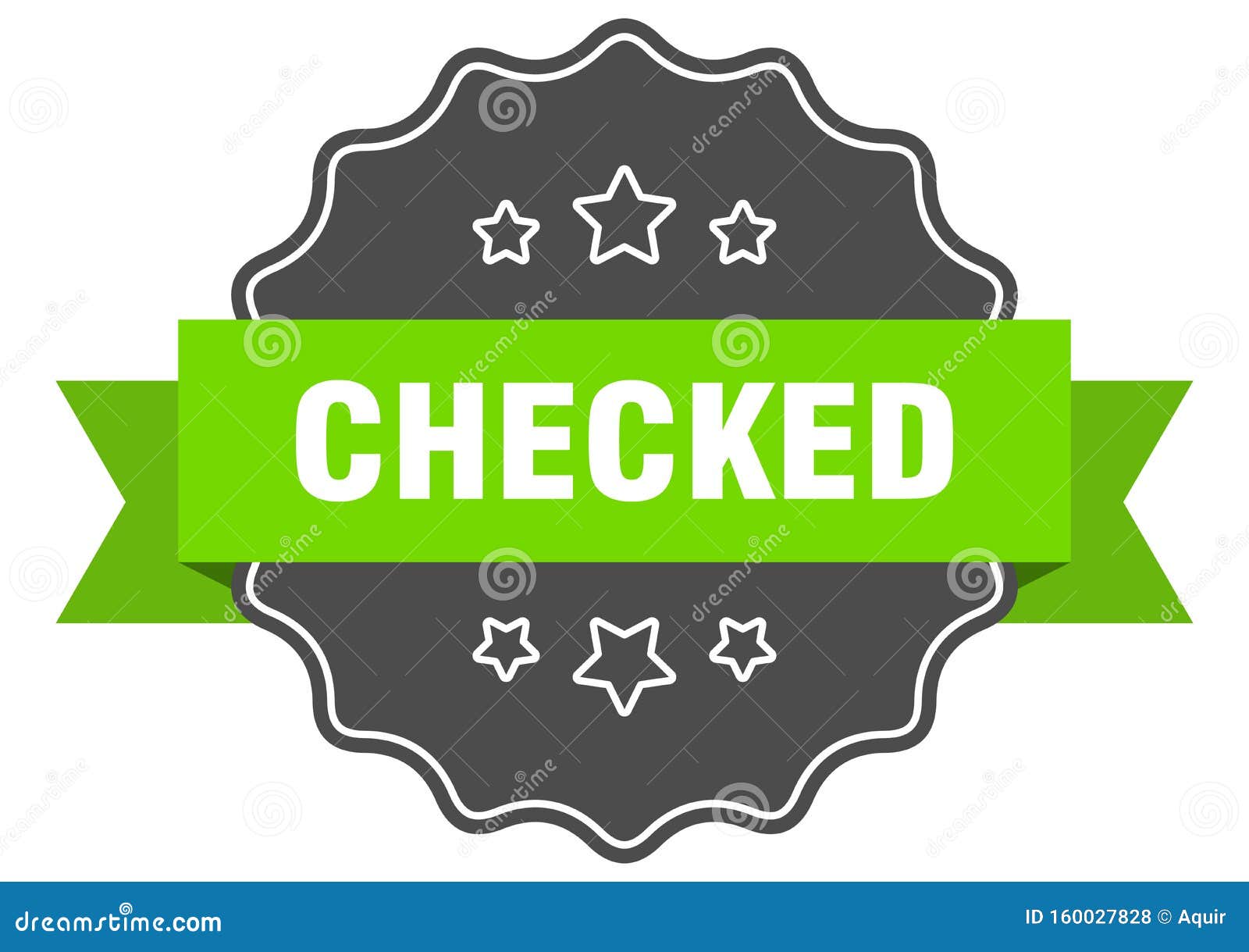 Checked label stock vector. Illustration of round, check - 160027828