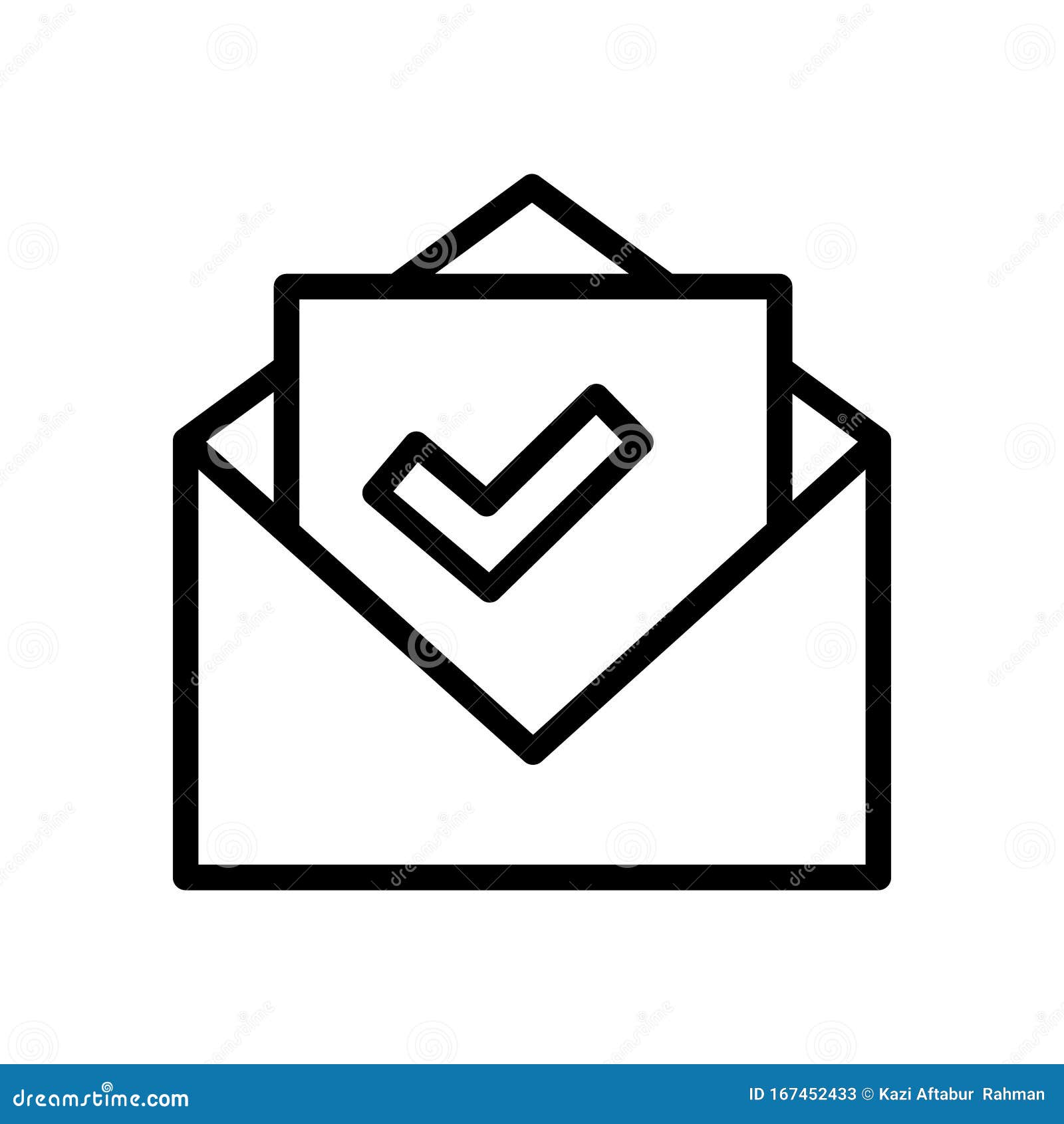 Checked Mail Icon Symbol Illustration Design Stock Vector ...
