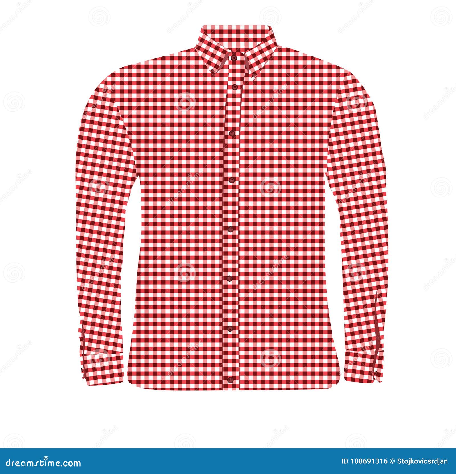 Checked Man Shirt, Front View Stock Vector - Illustration of empty ...
