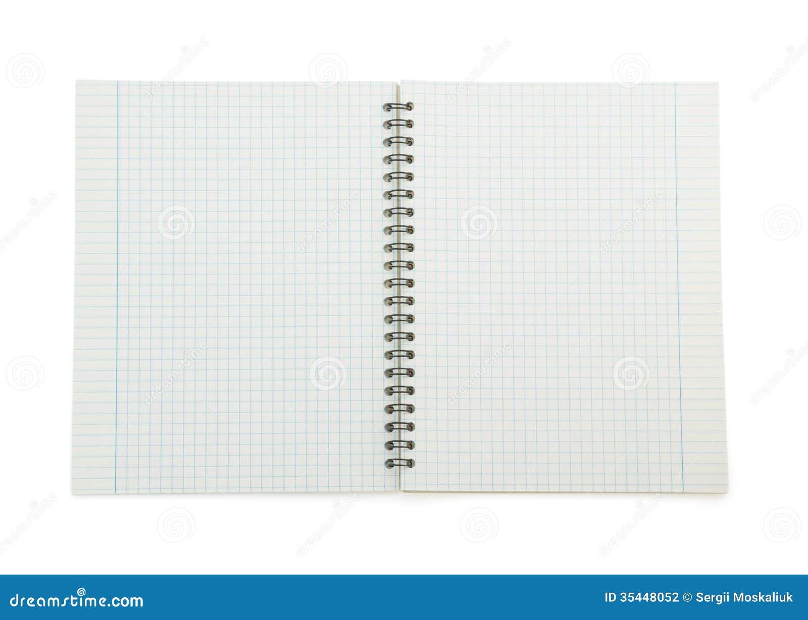 Checked Note Paper on White Stock Photo - Image of notebook, black ...
