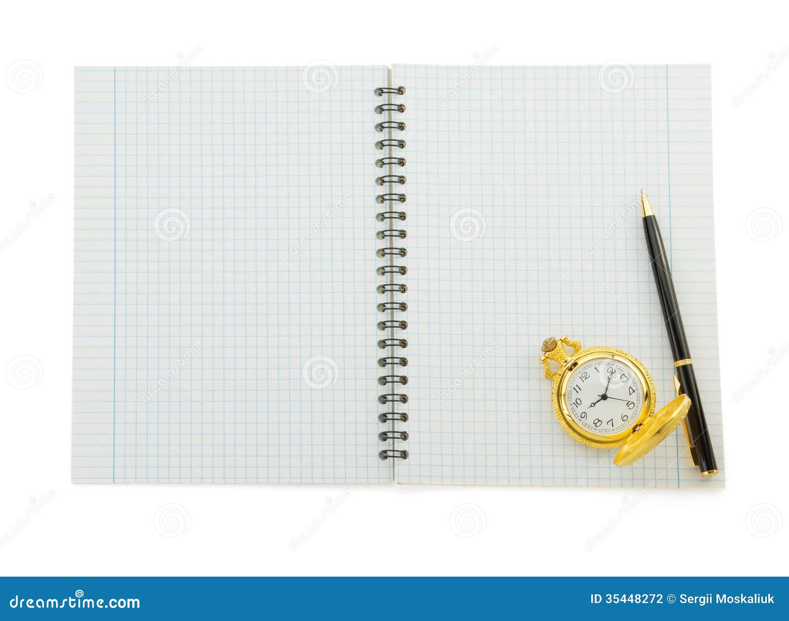 Checked Note Paper on White Stock Photo - Image of back, open: 35448272