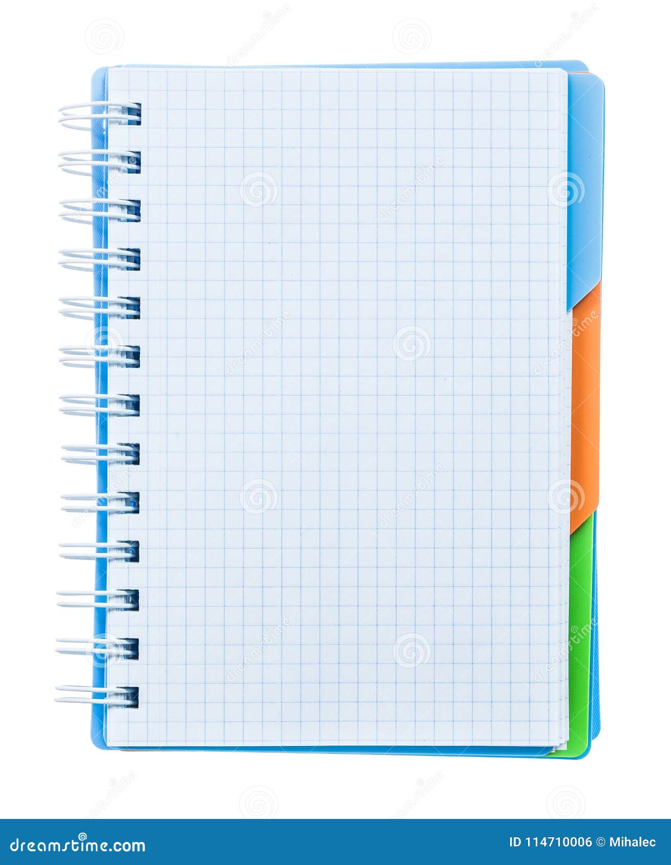 Checked Notebook Isolated on White Stock Photo - Image of notepad ...