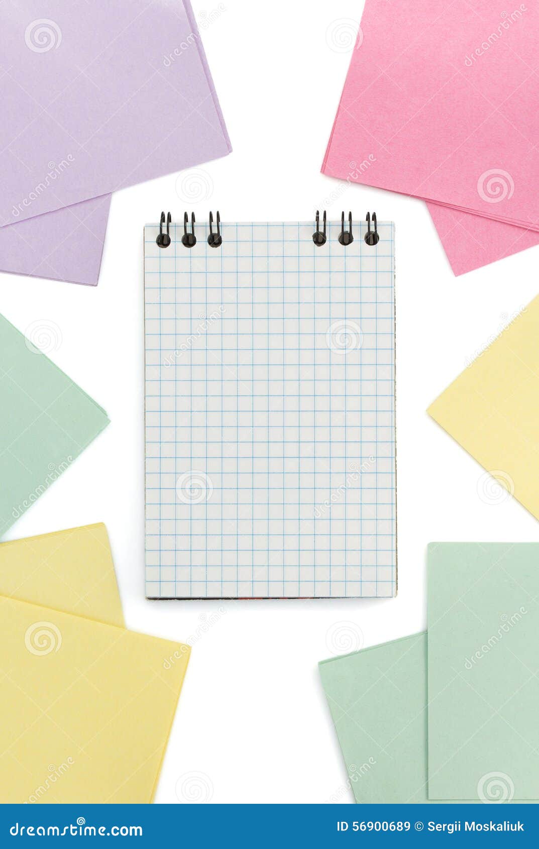 Checked Notebook and Note Paper Stock Image - Image of notice, post ...