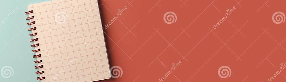 Notepad with Checkered Sheets on a Bright Background, Top View Stock ...