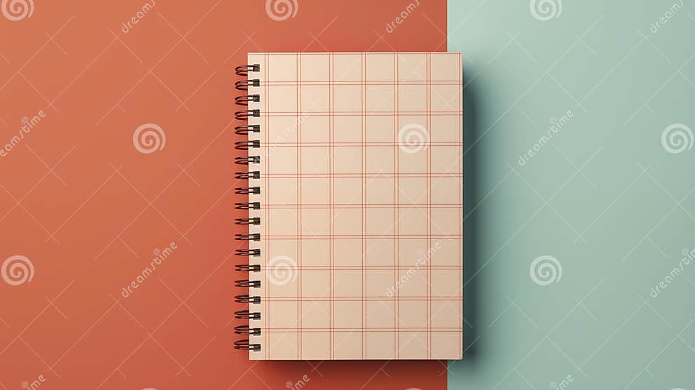 Notepad with Checkered Sheets on a Bright Background, Top View Stock ...