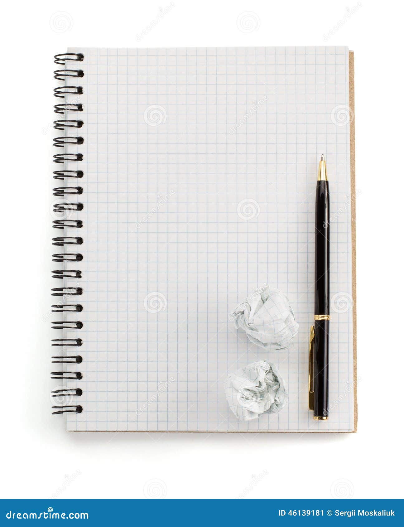 Checked notebook on white stock image. Image of notepad - 46139181