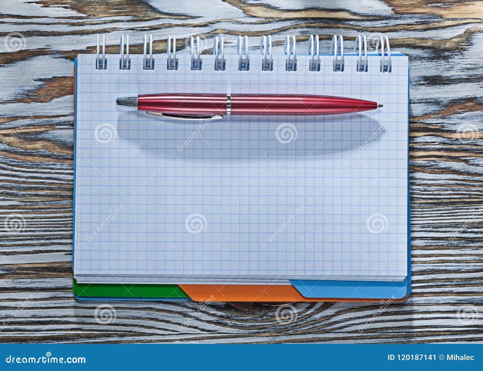 Checked Notepad Pen on Wooden Board Stock Image - Image of writing ...