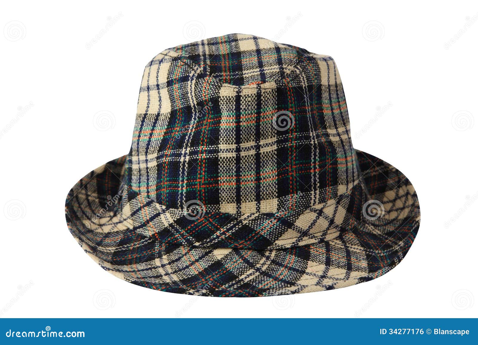 Checked Plaid Fedora Hat Isolated Stock Photo - Image of clothing ...