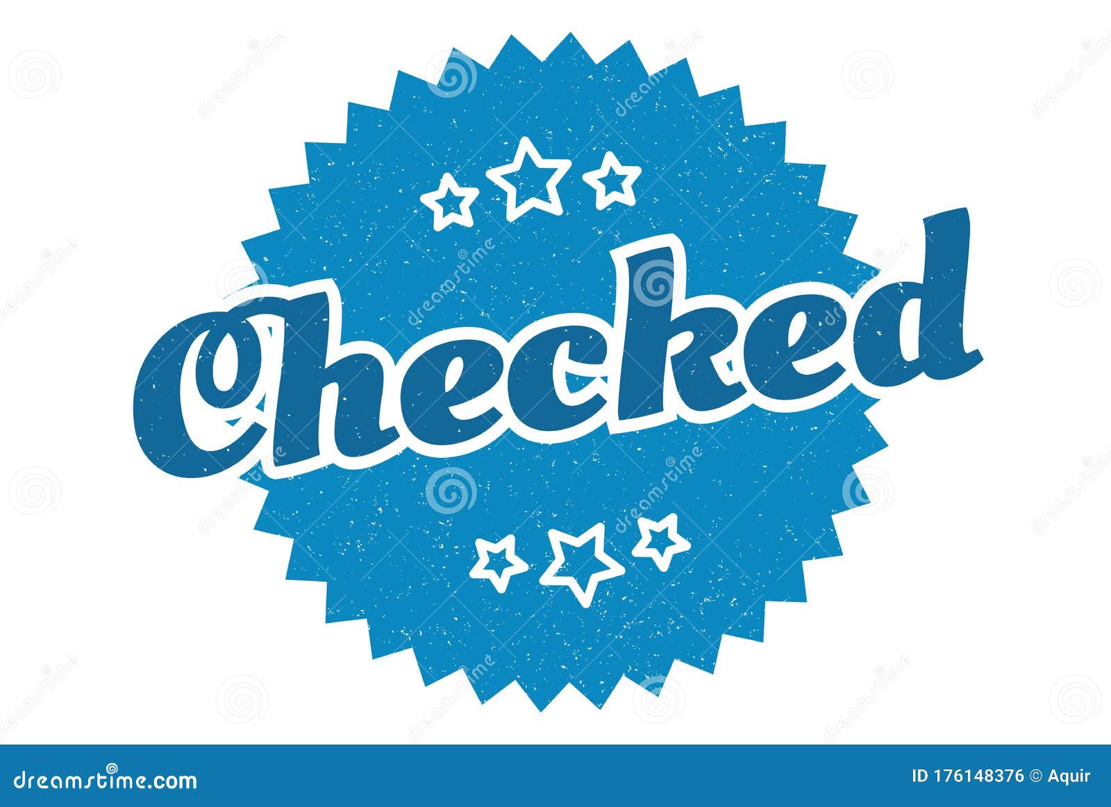 Checked Sign. Checked Vintage Retro Label Stock Vector - Illustration ...
