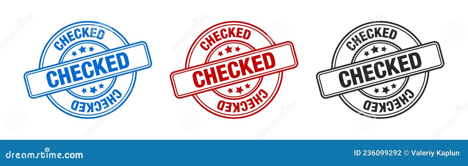 Checked - Stamp, Imprint, Seal Template. Grunge Effect. Vector Stock ...