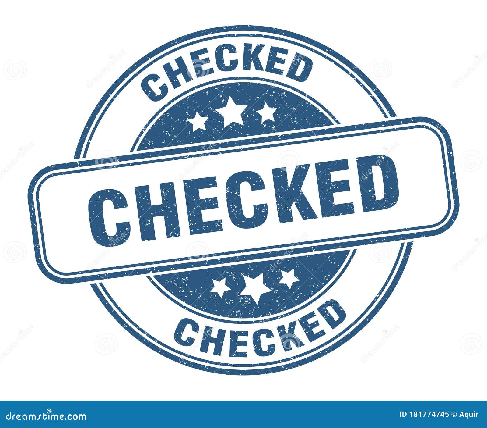 Checked Stamp. Checked Round Grunge Sign Stock Vector - Illustration of ...