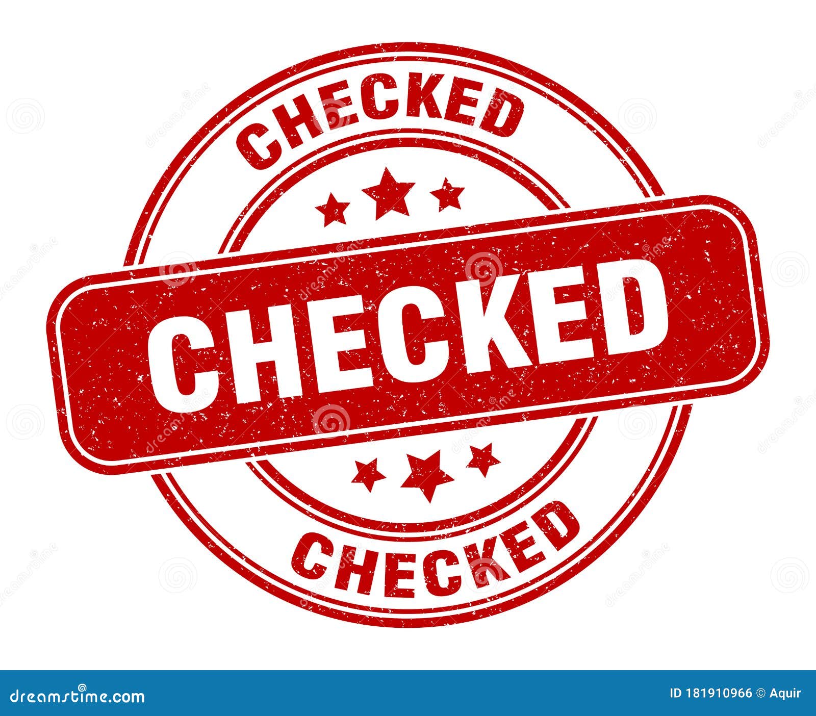 Checked Stamp. Checked Round Grunge Sign Stock Vector - Illustration of ...