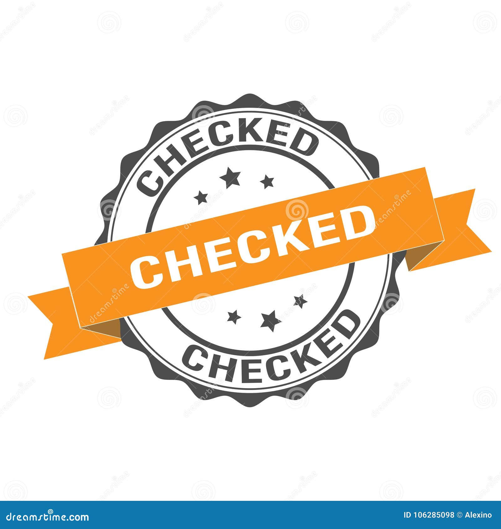 Checked stamp illustration stock vector. Illustration of stamp - 106285098