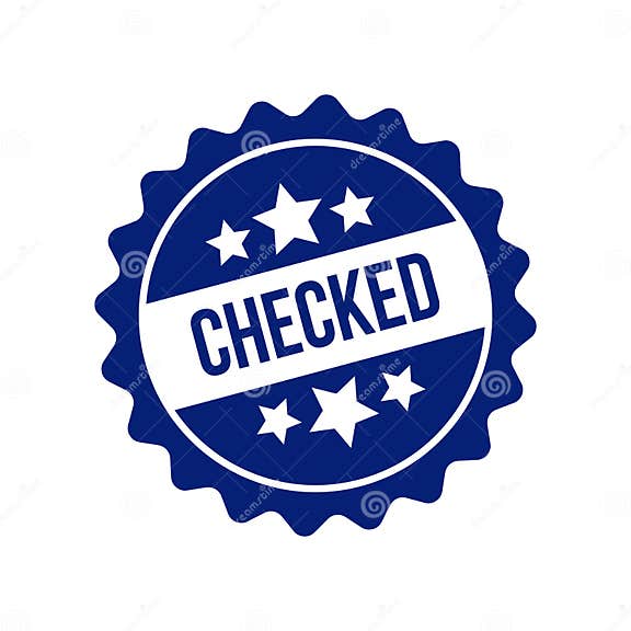 CHECKED Seal Badge Banner Stamp Template Solid Color with Grunge Effect ...