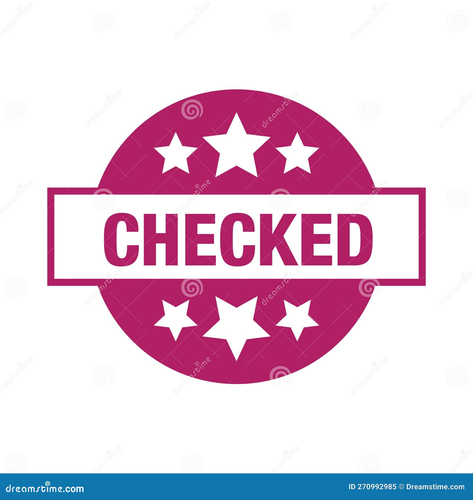 CHECKED Seal Badge Banner Stamp Template Solid Color with Grunge Effect ...