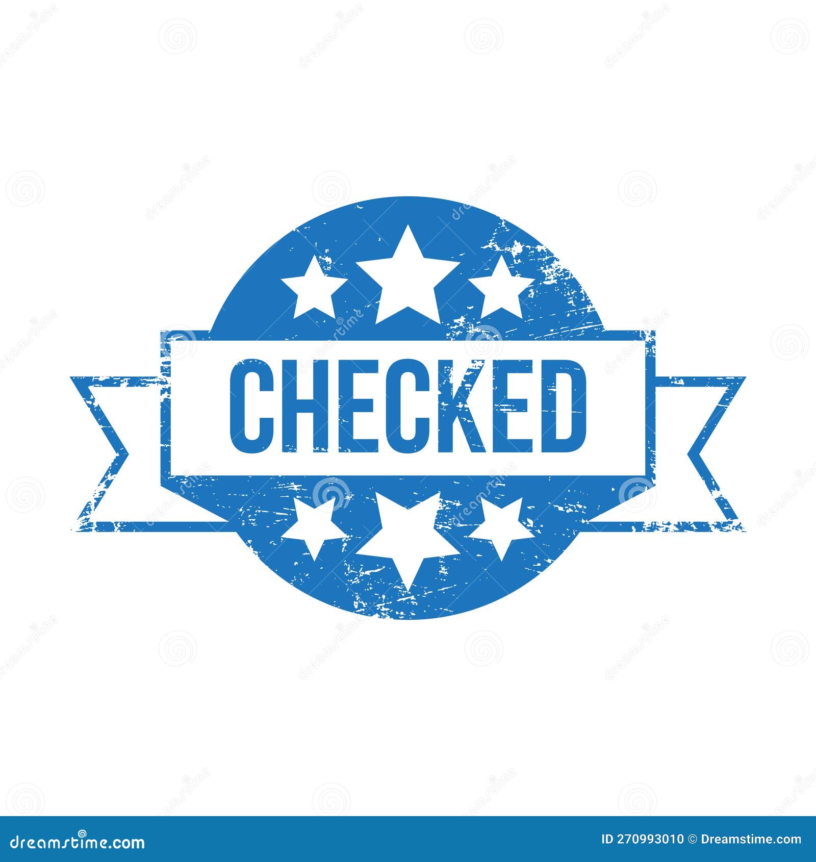 CHECKED Seal Badge Banner Stamp Template Solid Color with Grunge Effect ...