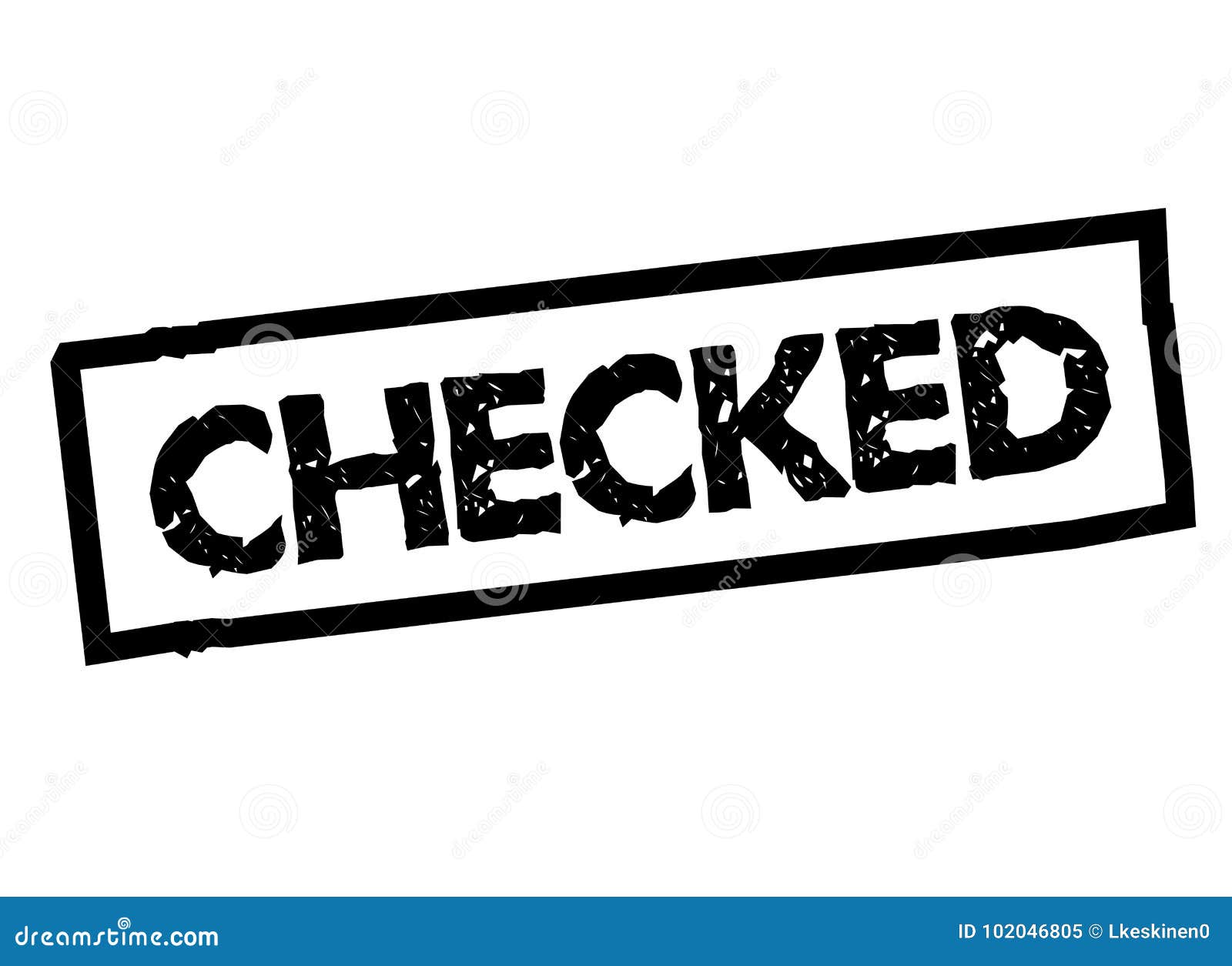 Checked sticker stamp stock vector. Illustration of correct - 102046805