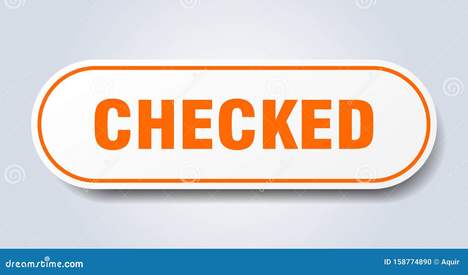 Checked sticker. stock vector. Illustration of paper - 158774890