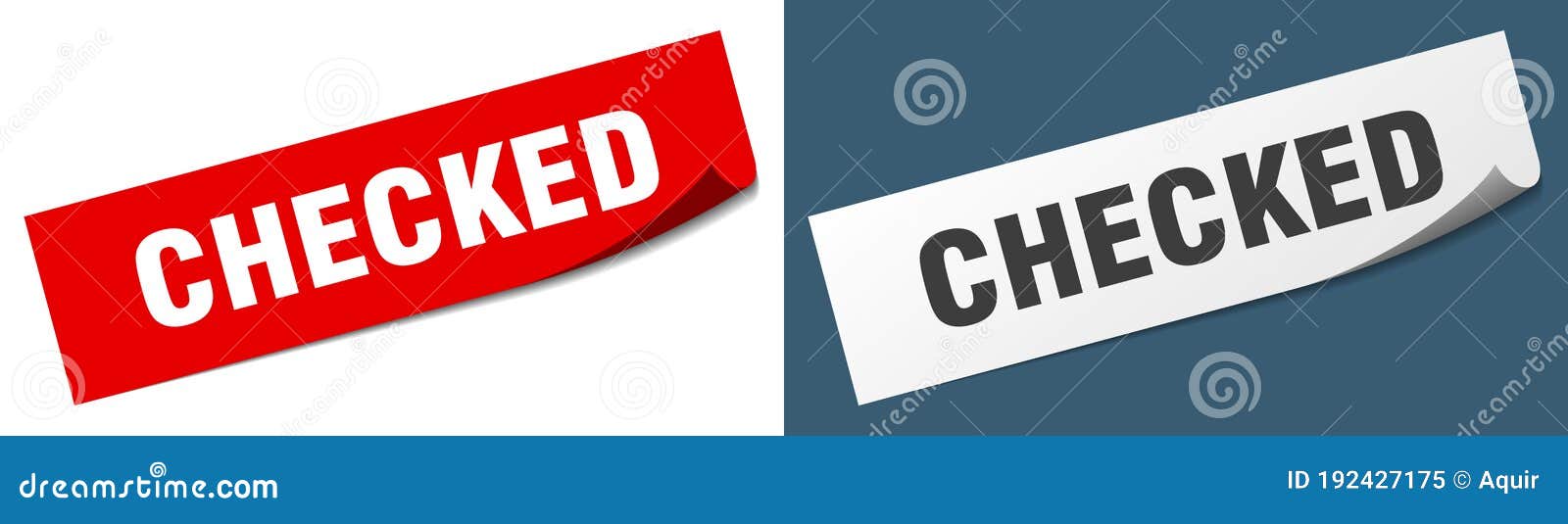 Checked Sticker. Checked Sign Set Stock Vector - Illustration of paper ...
