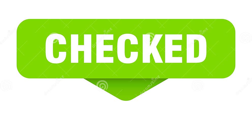 Checked Sticker. Checked Sign on Transparent Background Stock Vector ...