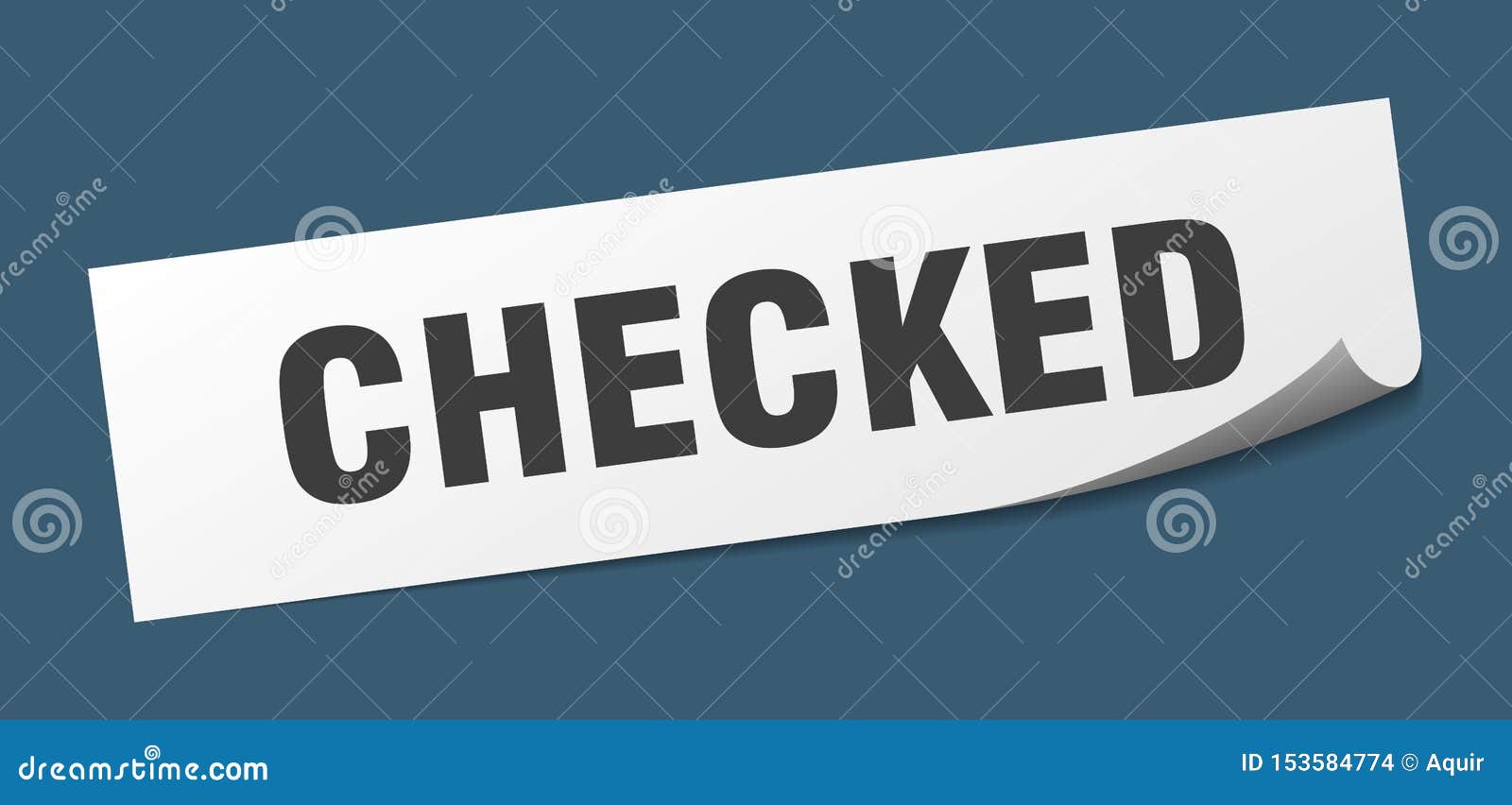 Checked sticker. stock vector. Illustration of flyer - 153584774