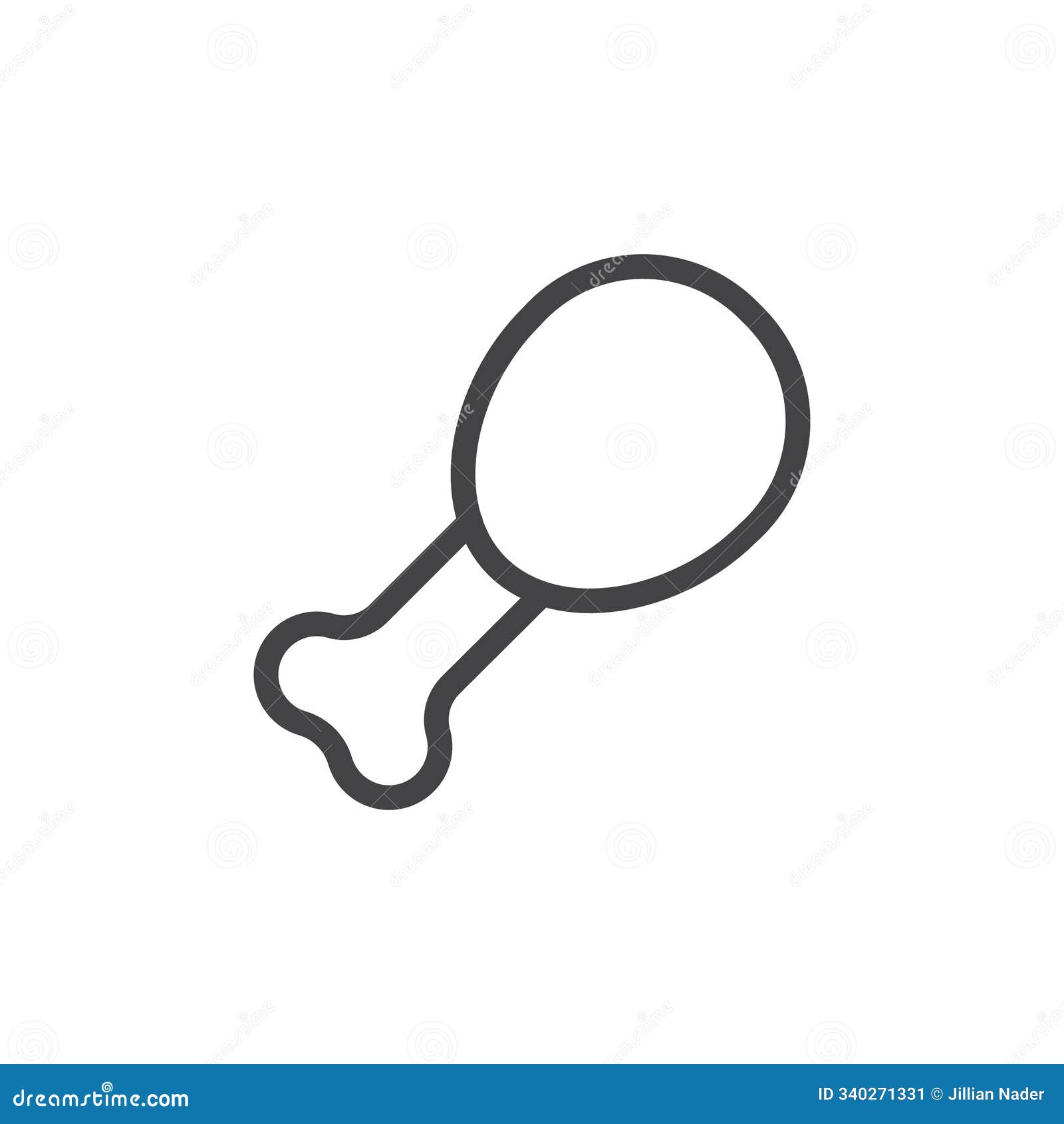 Checken Leg Icon Thin Outline Art Symbol Cartoon Vector | CartoonDealer ...