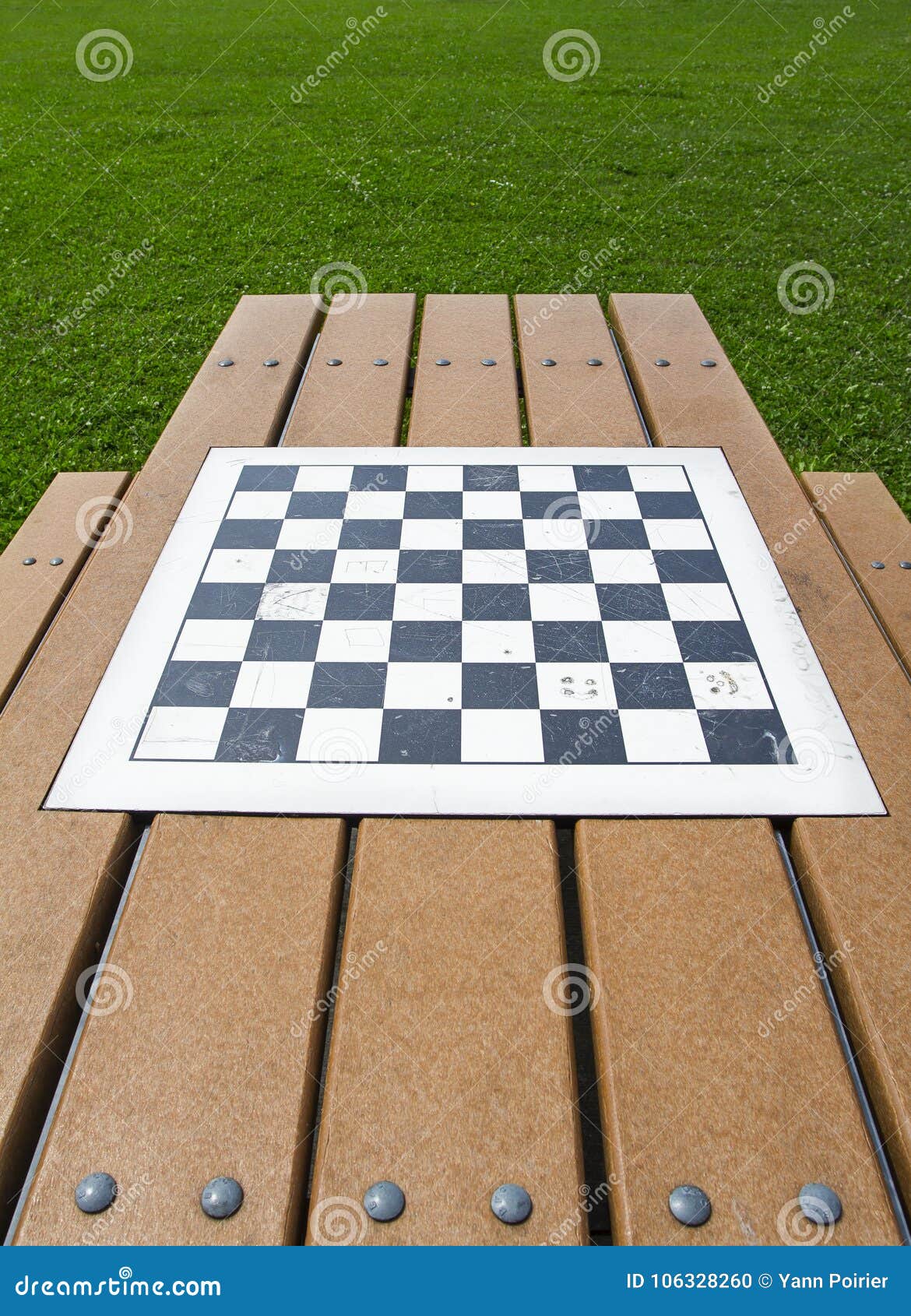Checker board in a parc stock photo. Image of dirty - 106328260