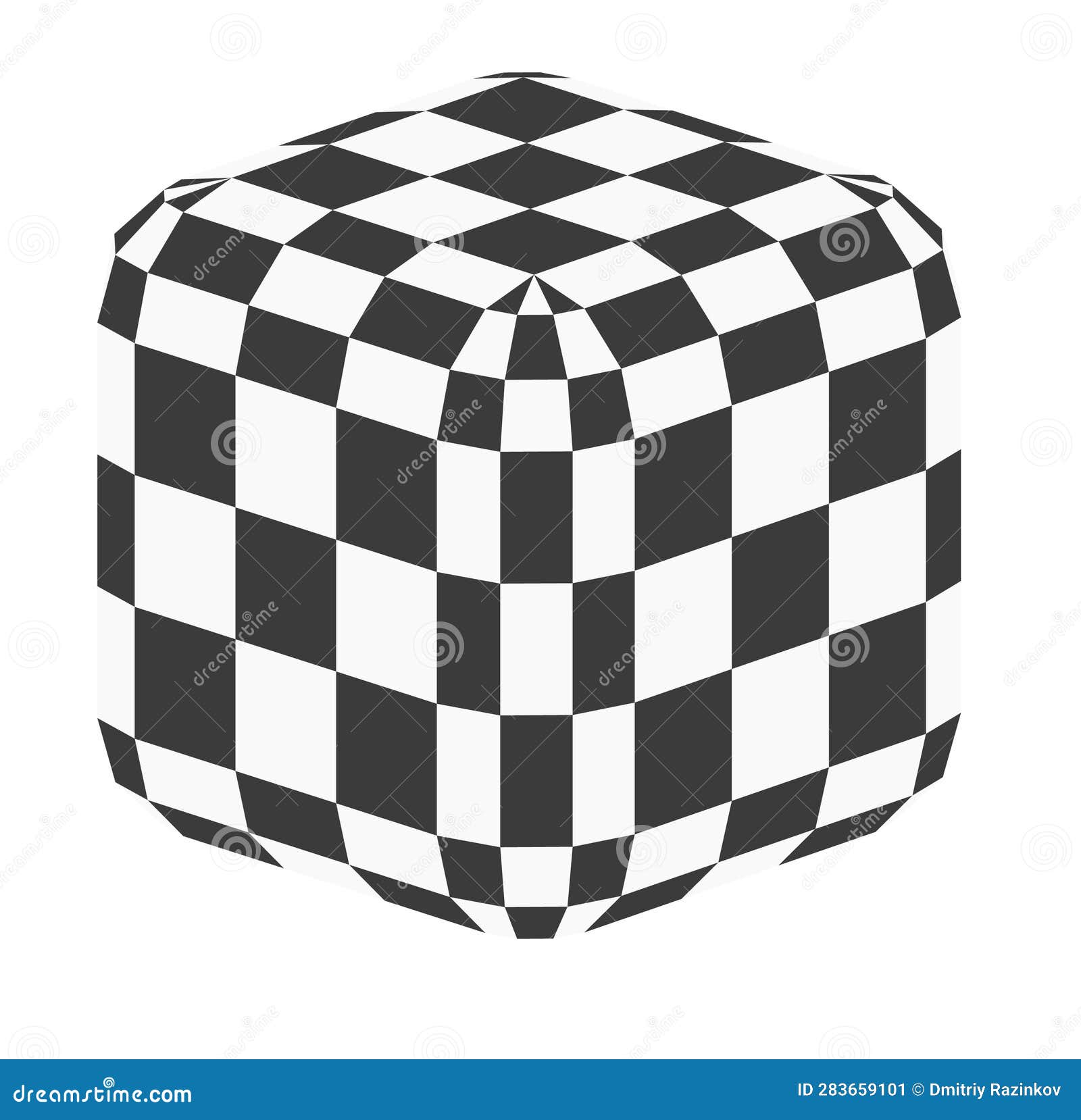 Checker Cube on White Background. Vector Design. Stock Vector ...