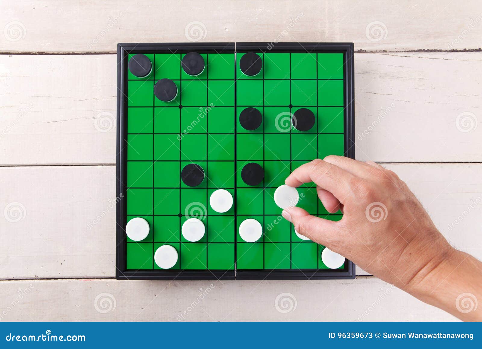 Checker Game on Green Board View from Above on Table. Stock Image ...