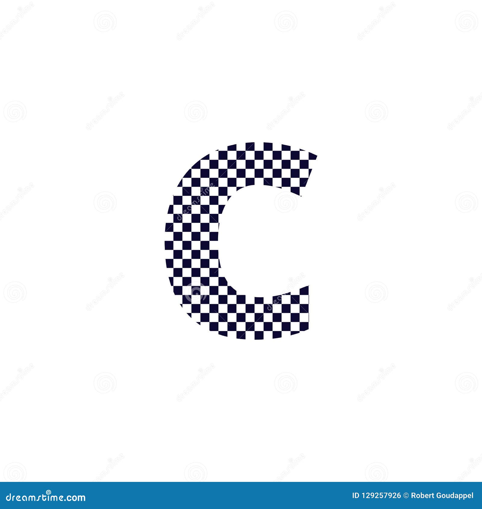 Checker Pattern Vector Logo Letter C Stock Vector - Illustration of ...