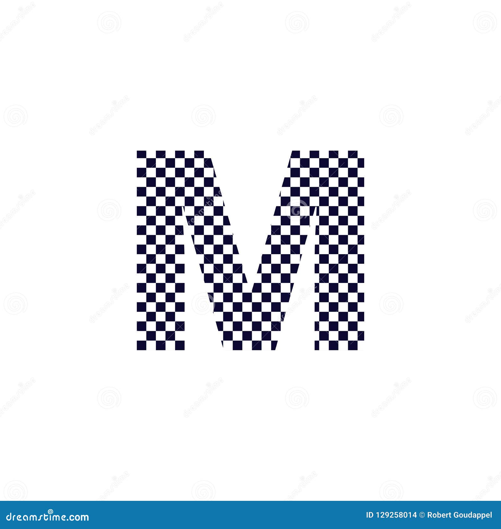 Checker Pattern Vector Logo Letter M Stock Vector - Illustration of ...