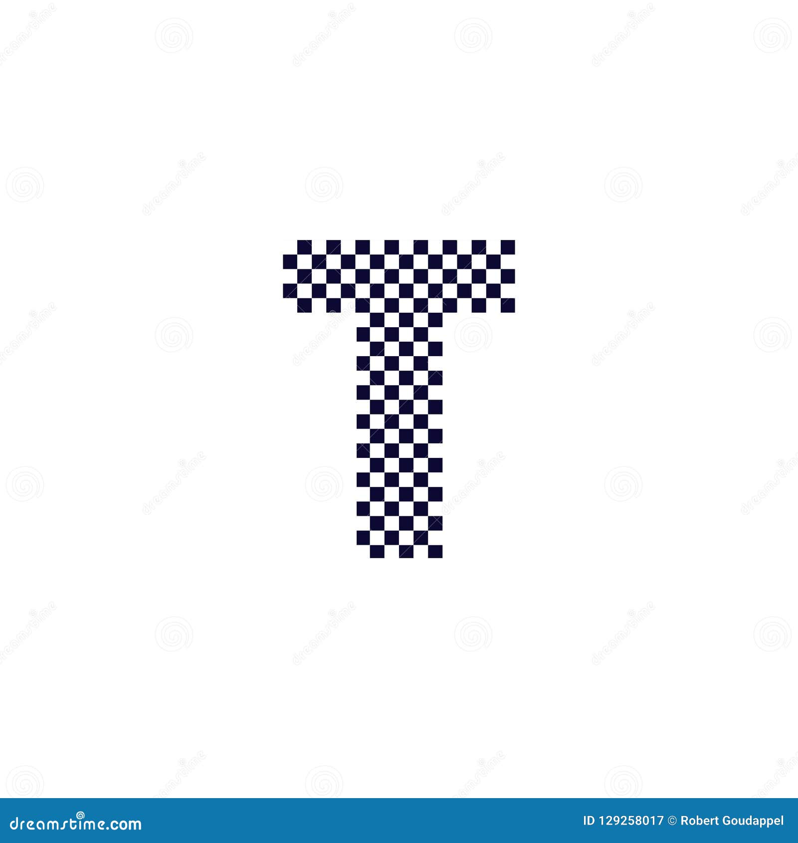 Checker Pattern Vector Logo Letter T Stock Vector - Illustration of ...
