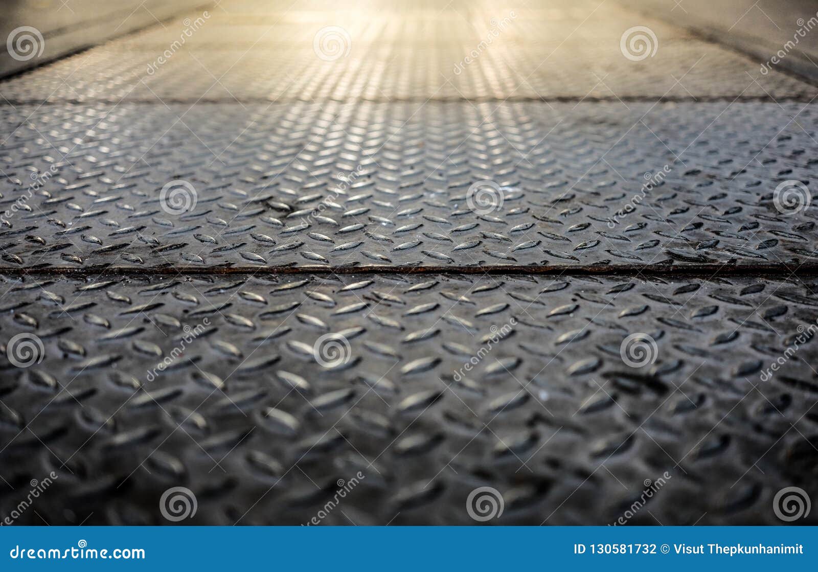 Checker Plate Steel Rustic Floor. Stock Photo - Image of perspective ...