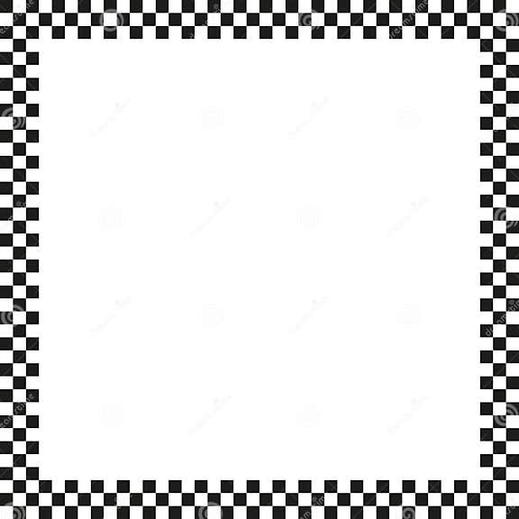 Checkerboard Border Frame. Black and White. Simple Square Pattern ...