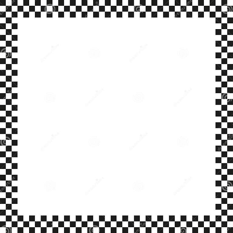 Checkerboard Border Frame. Black and White. Simple Square Pattern ...