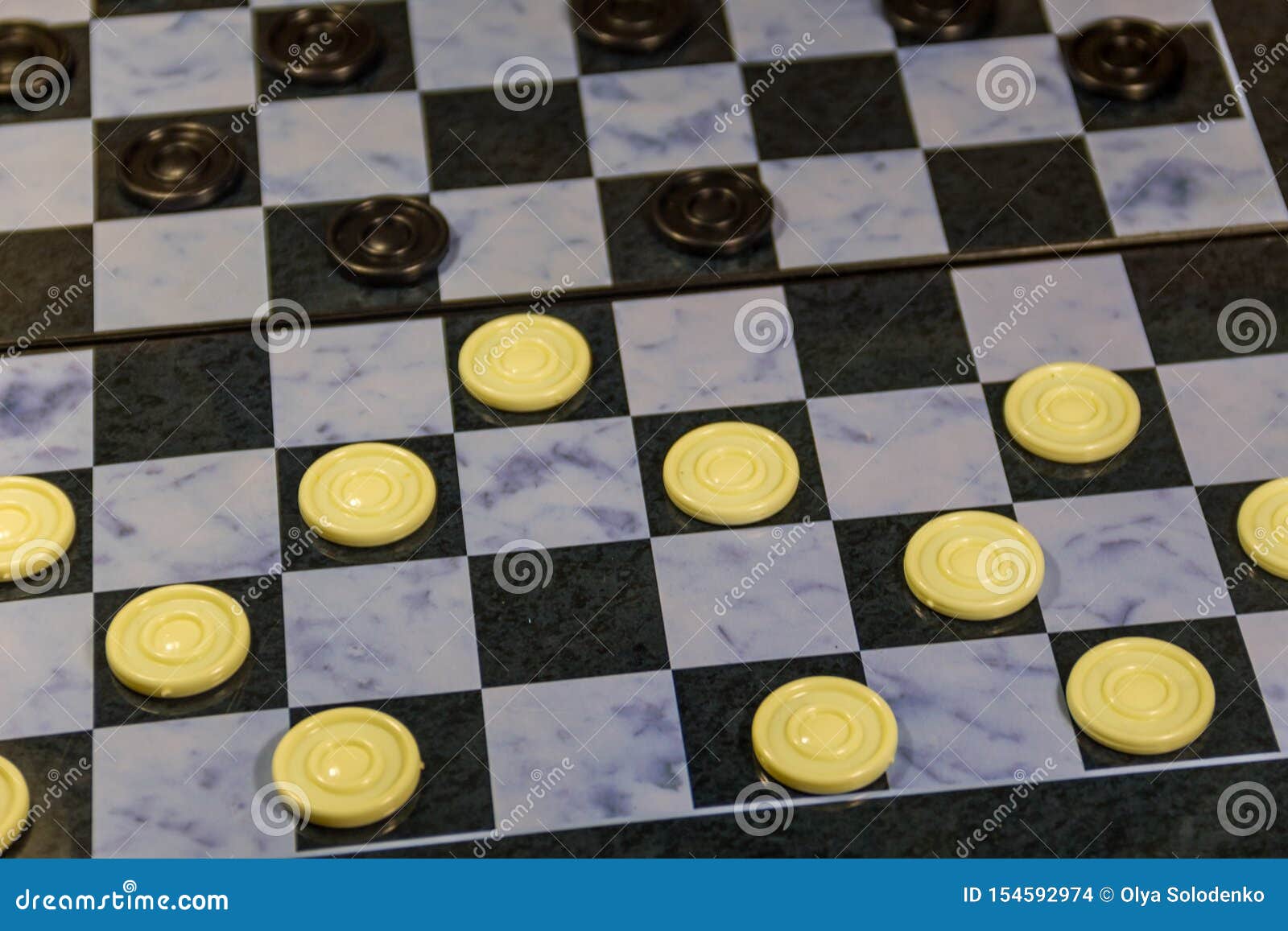 Checkerboard with Checkers. Game Concept. Board Game Stock Photo ...
