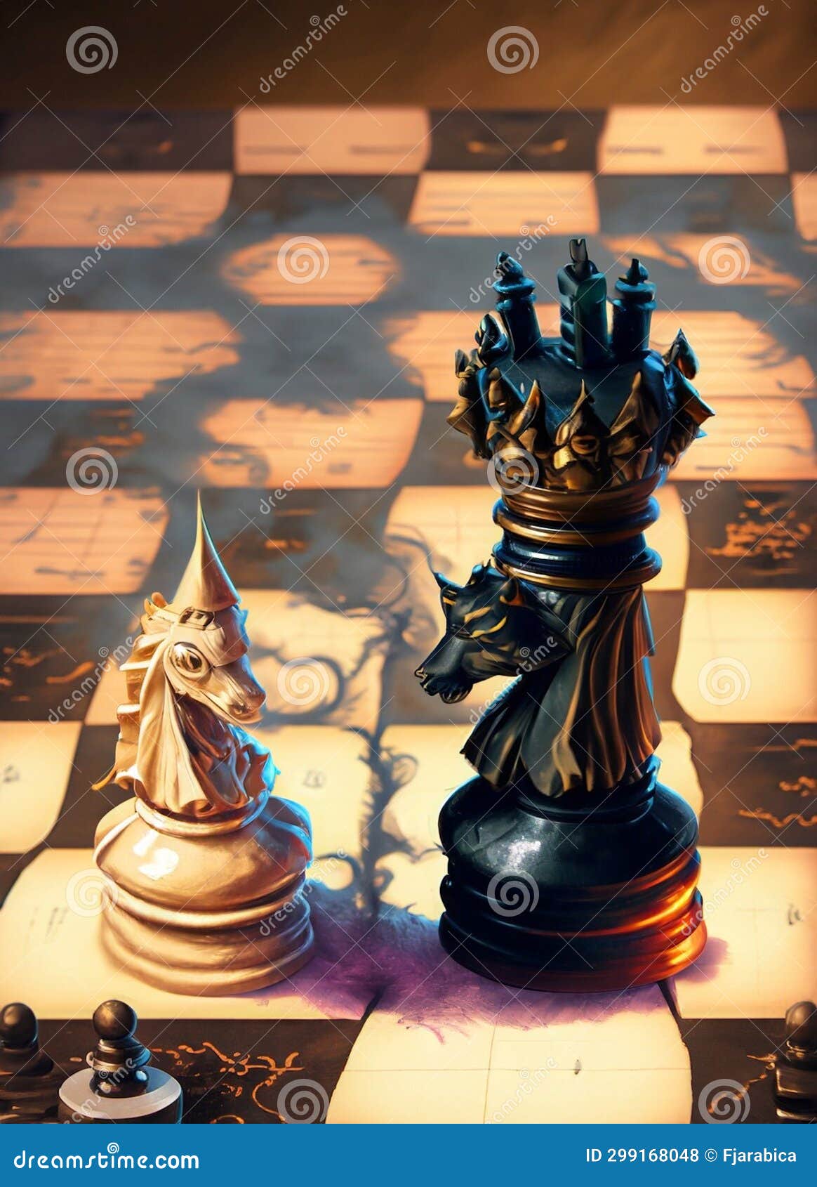 Checkerboard Chess Pieces Suitable Stock Illustration - Illustration of ...