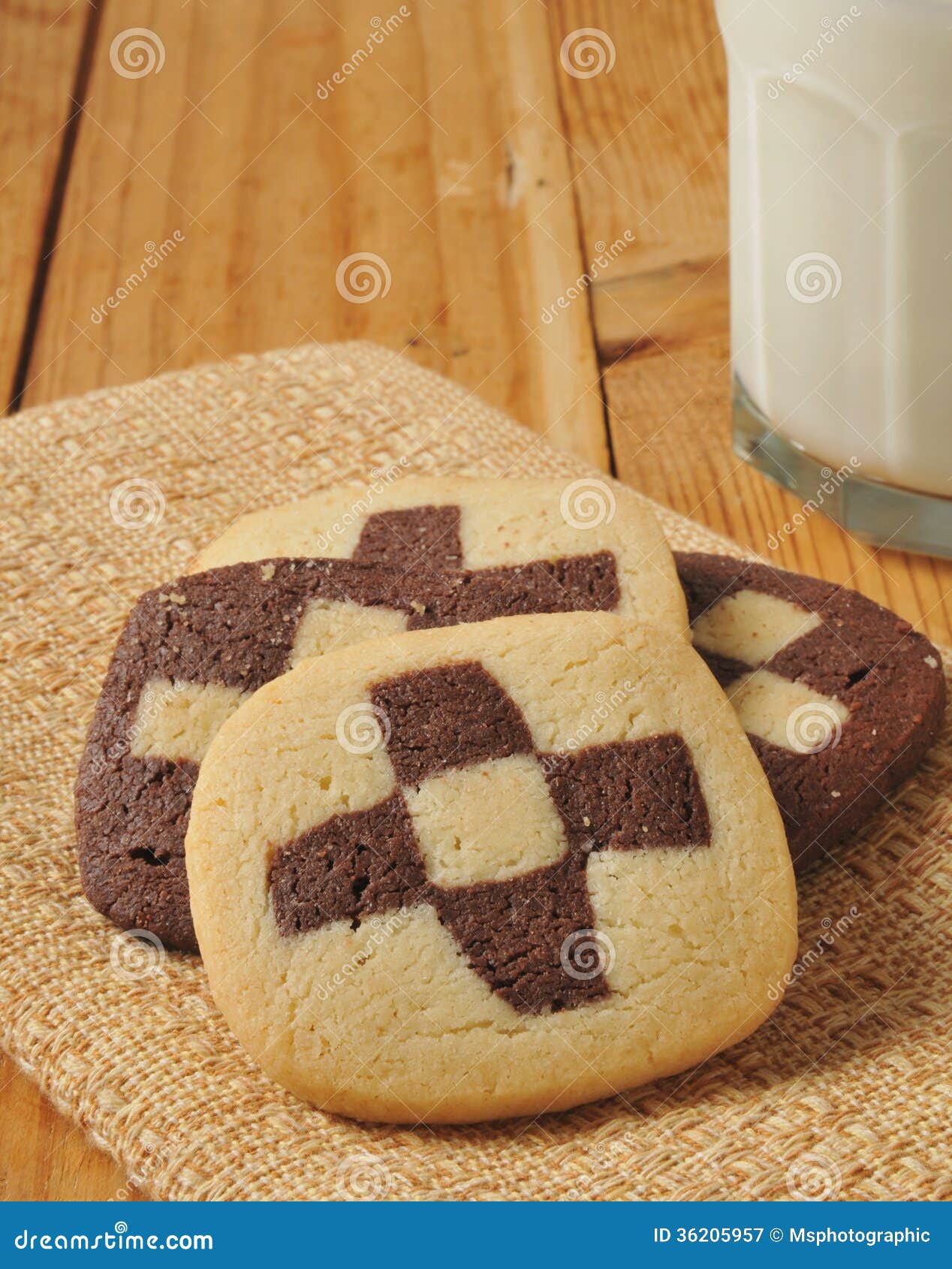 Checkerboard cookies stock image. Image of vertical, milk - 36205957