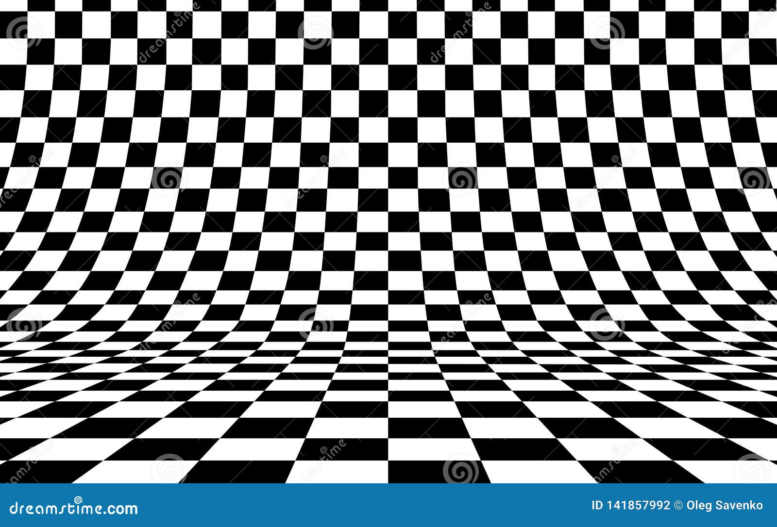 Checkerboard Curved Background Empty in Perspective, Vector ...