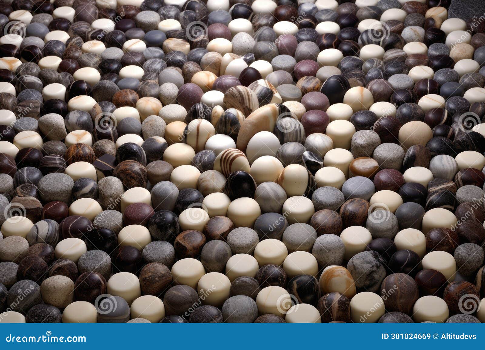 A Checkerboard Design Made Using Dark and Light Colored Pebbles Stock ...