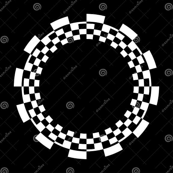 Circle Checkerboard Frame, Spiral Design Border Pattern, Copy Space ...