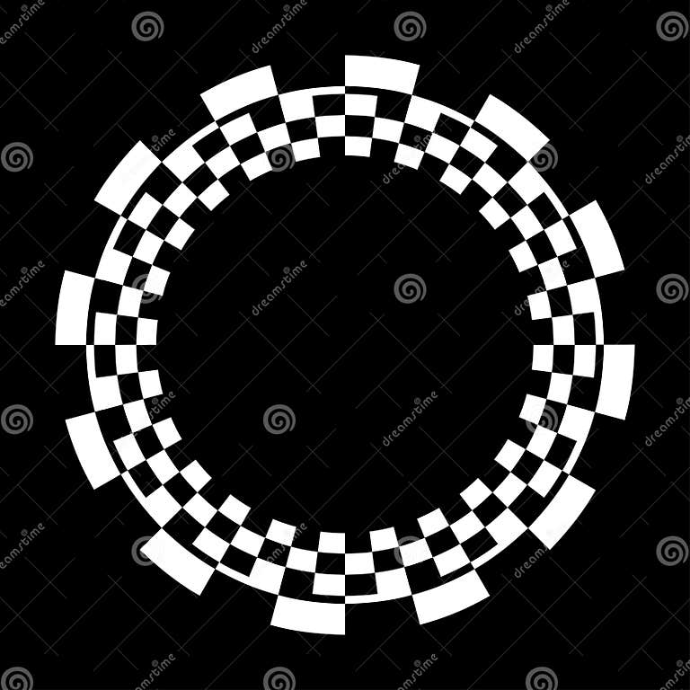 Circle Checkerboard Frame, Spiral Design Border Pattern, Copy Space ...