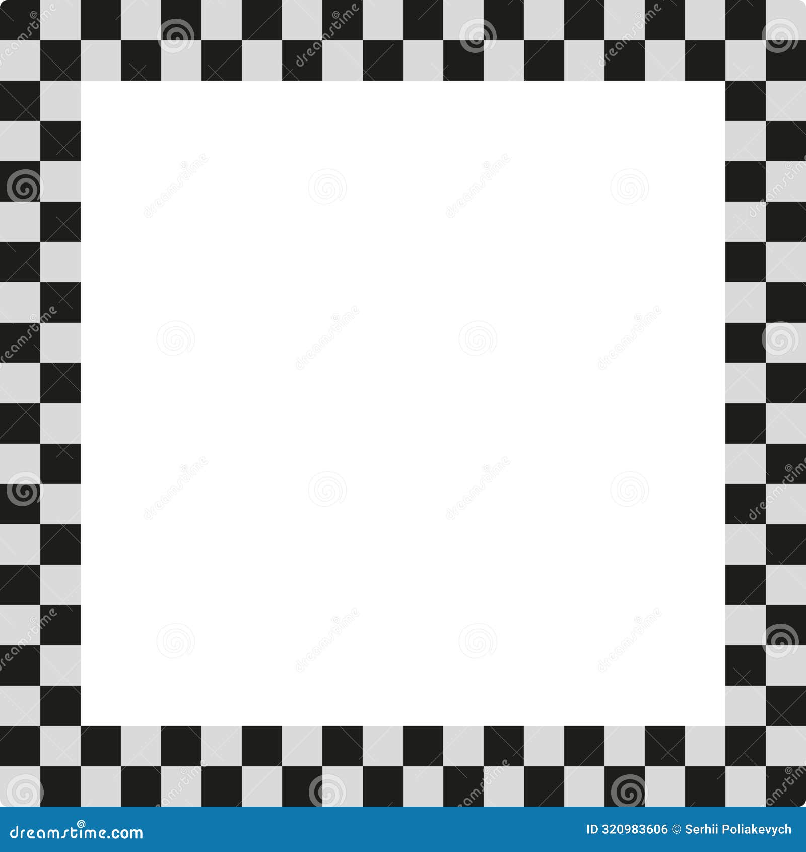 Checkerboard Frame in Black and White. Simple and Geometric Design ...