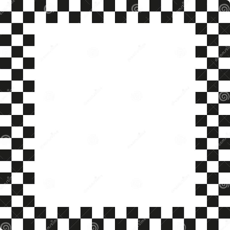 Checkerboard Frame. Square Border Pattern. Monochrome Outline Design ...