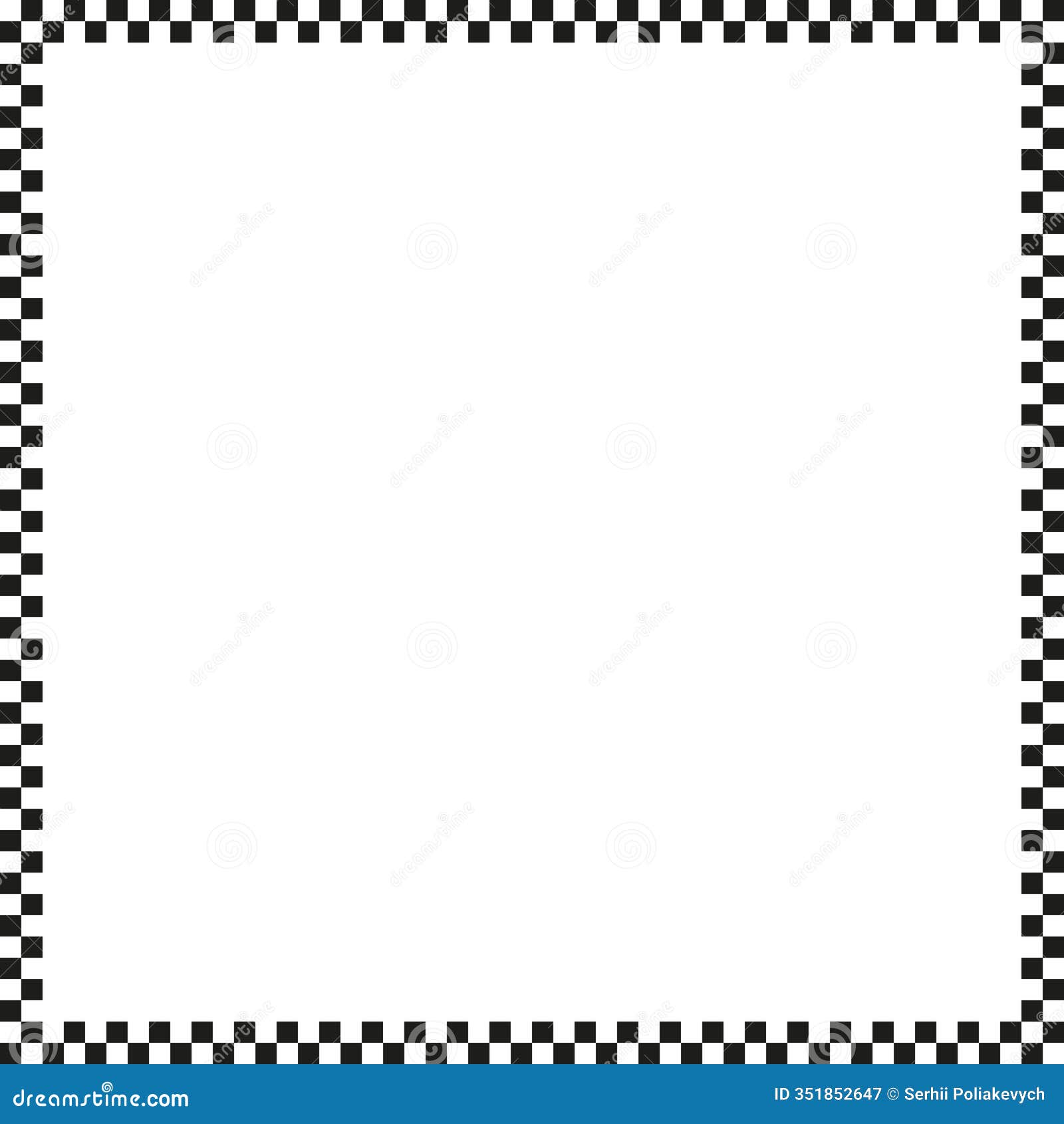 Checkerboard Frame Vector. Black Square Border. Monochrome Minimalistic ...