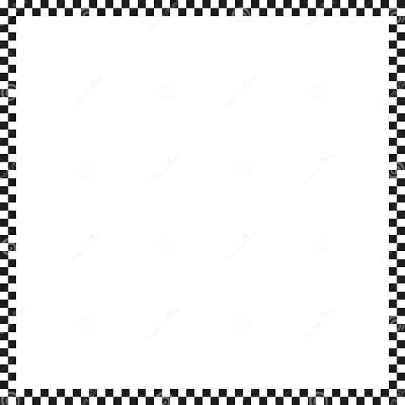 Checkerboard Frame Vector. Black Square Border. Monochrome Minimalistic ...