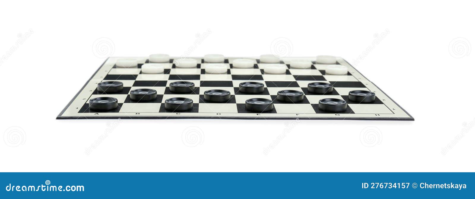 Checkerboard with Game Pieces Isolated on White Stock Image - Image of ...