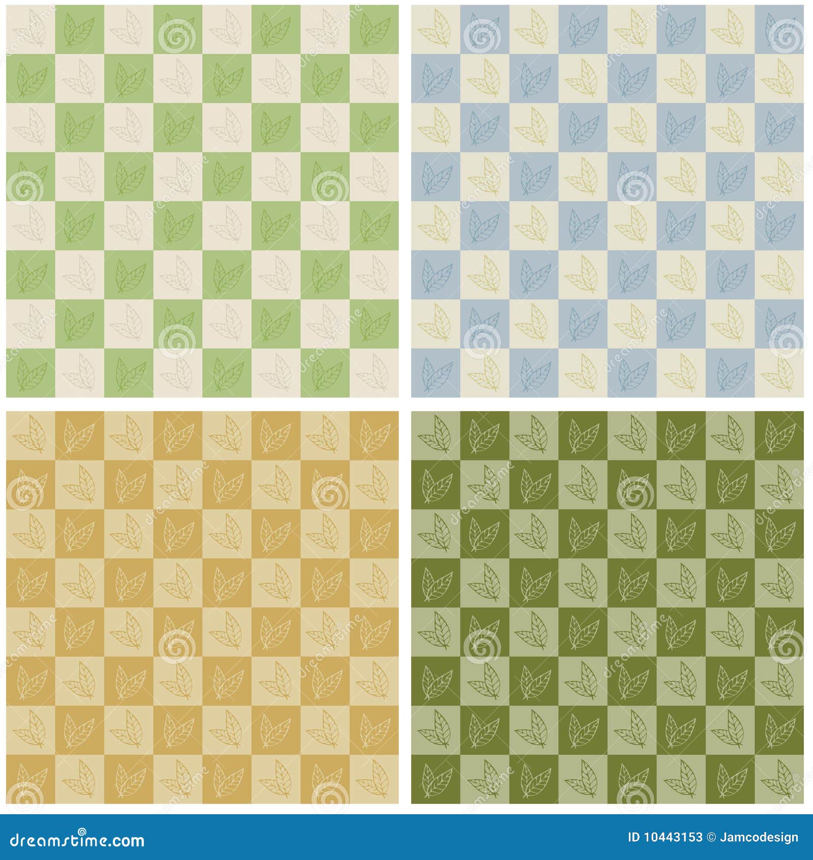 Checkerboard Leaves Seamless Pattern Stock Vector - Illustration of ...
