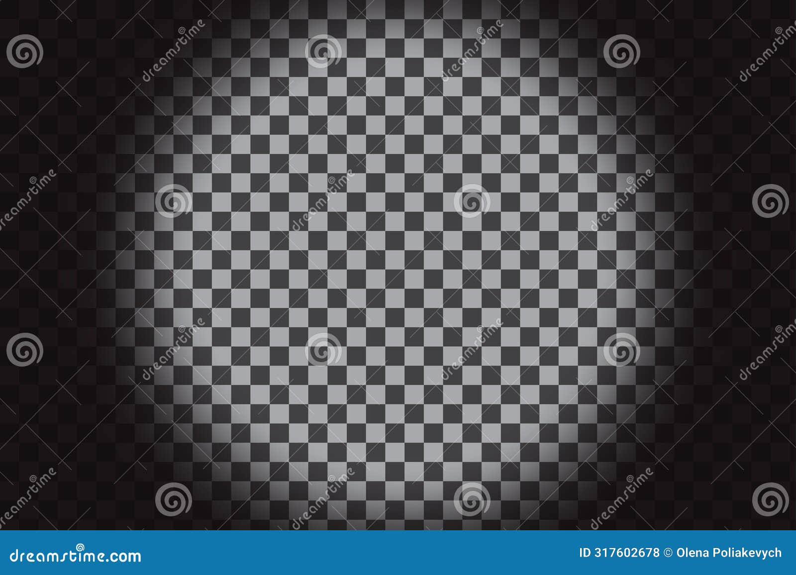Checkerboard Pattern with Central Spotlight. Gradient Fade. Vector ...