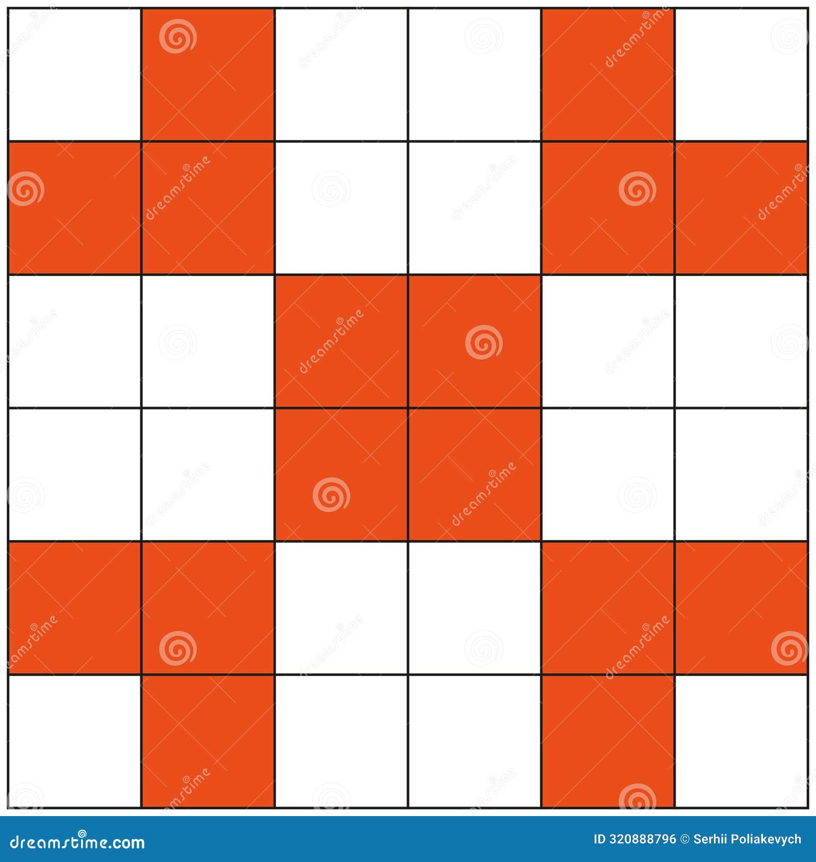 Checkerboard Pattern. Orange and White. Geometric Grid. Vector ...